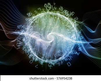 Digital Vortex Series Interplay Circular Wave Stock Illustration ...