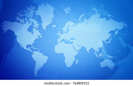 Digital World Map Connected Background Stock Illustration 764809315 ...