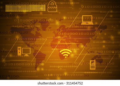 Digital World Map Globalization Hi Tech: ภาพประกอบสต็อก 311454752 ...