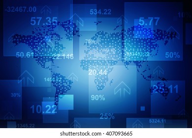 Digital World Map Globalization Hi Tech Stock Illustration 407093665