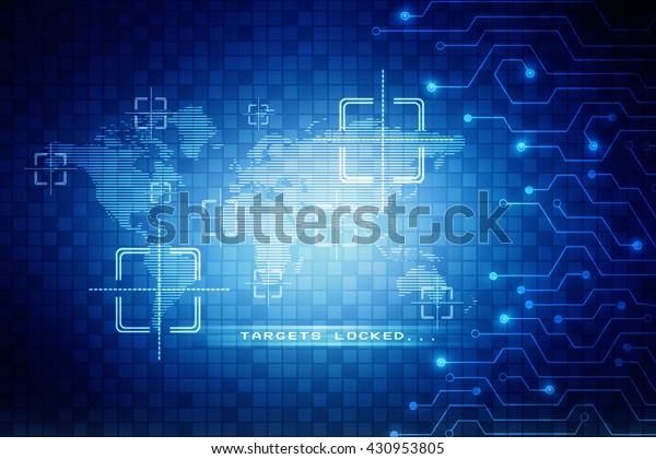 Digital World Map Globalization Hi Tech Stock Illustration 430953805