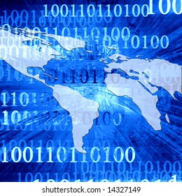 Digital World Some Integrated Bits Bytes Stock Illustration 14327149 ...