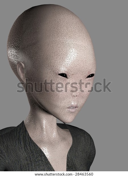 Digitally Created Alien Girl Face Portrait Stock Illustration 28463560 ...