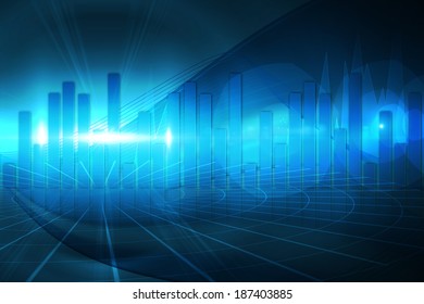 Digitally Generated Blue Bar Chart Graphic Stock Illustration 187403885 ...