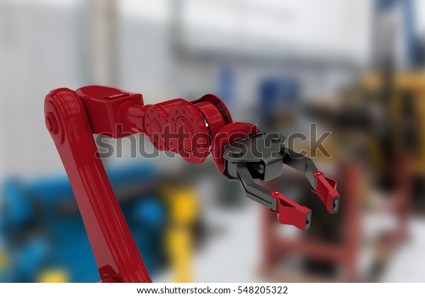 Digitally Generated Image Red Robot Arm Stock Illustration 548205322 ...