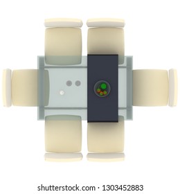 Dining Table Chairs Top View Overhead Stock Illustration 1303452883 ...