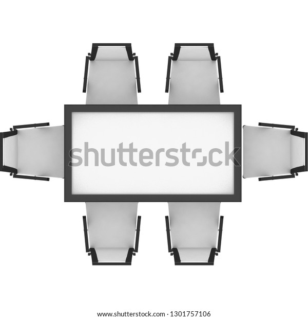 Dining Table Chairs Top View Overhead Stock Illustration 1301757106
