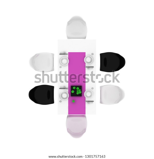 Dining Table Chairs Top View Overhead Stock Illustration 1301757163 ...