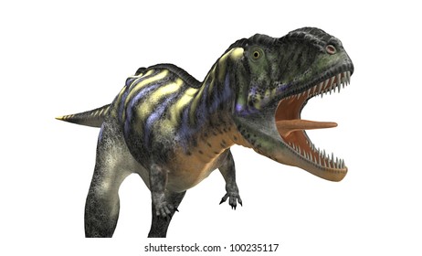 Carcharodontosaurus 3d Render On Isolated White: ilustración de stock ...