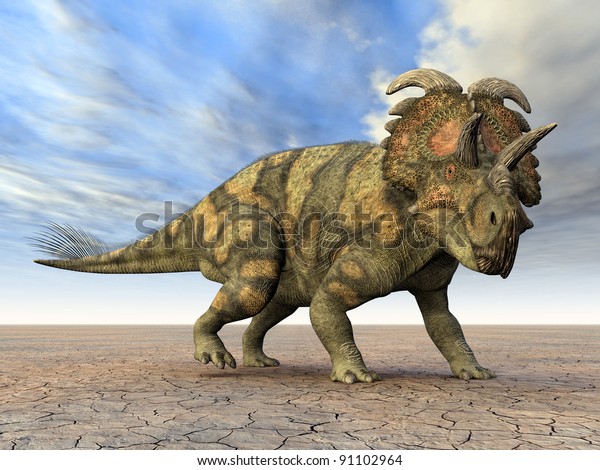 Dinosaur Albertaceratops Computer Generated 3d Illustration Stock ...