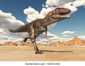 Dinosaur Mapusaurus Computer Generated 3d Illustration Stock ...