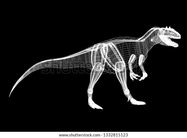 Dinosaurs Architect Blueprint 3d Rendering Stock Illustration 1332815123