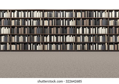 Direct Top View Row Library Bookshelf Stock Illustration 322642685