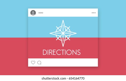 Direction Guide Navigation Route Map Word Stock Illustration 654164770 ...