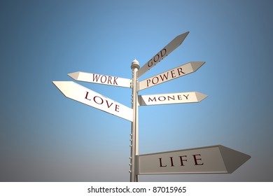 This Way Multidirectional Street Sign Pointing Stock Illustration ...