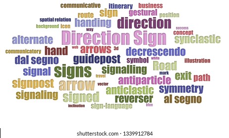 Direction Sign Word Cloud Rows On Stock Illustration 1339912784 ...