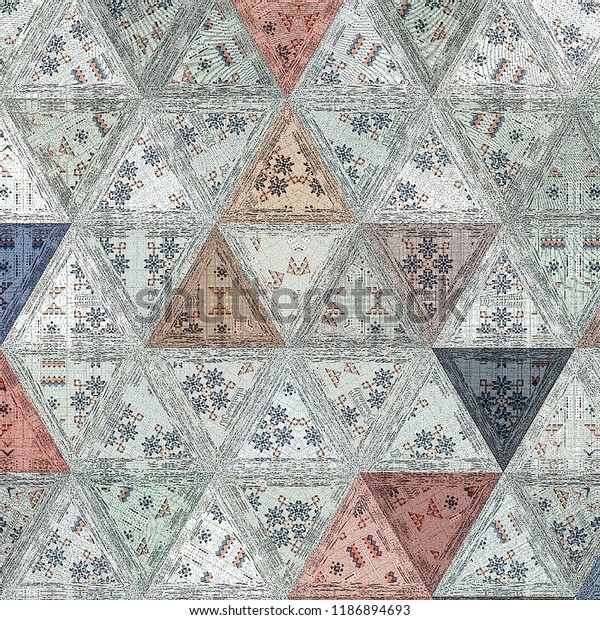 Dirty Stained Glass Triangles Pattern Pastel Stock Illustration ...