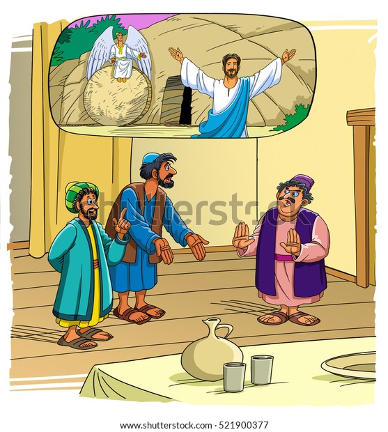 Disciples Talk Thomas About Resurrection Jesus Stock Illustration 521900377