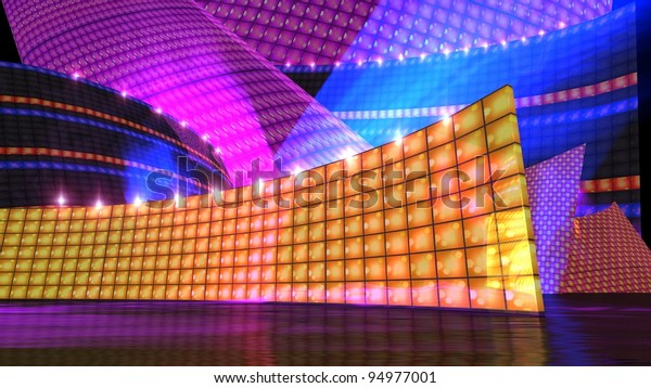 Disco Stage Background Virtual Set Stock Illustration 94977001