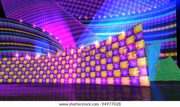 Disco Stage Background Virtual Set Stock Illustration 94977028 ...