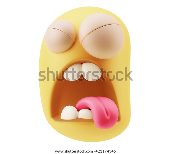 Disgust Emoticon Face 3d Rendering Stock Illustration 421174345 ...