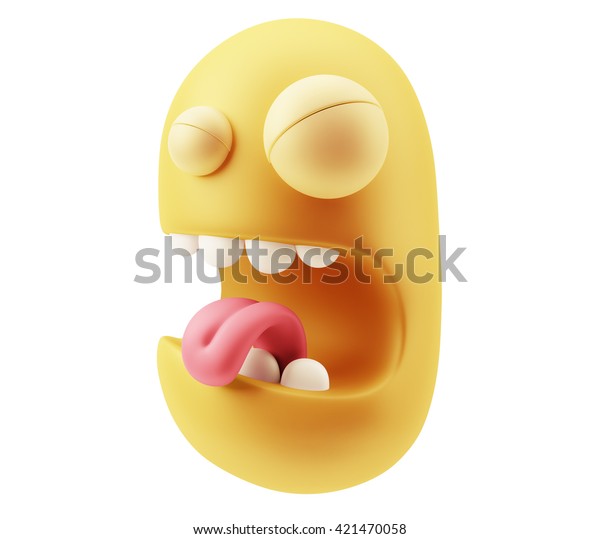 Disgust Emoticon Face 3d Rendering Stock Illustration 421470058 ...