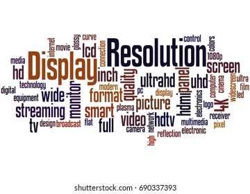 Display Resolution Word Cloud Concept On Stock Illustration 690337393 ...