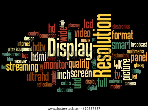Display Resolution Word Cloud Concept On Stock Illustration 690337387 ...