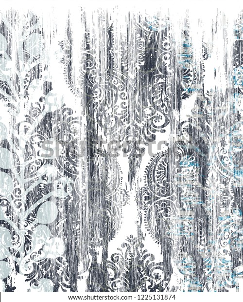Dissolved Effect Damask Background Old Worn Stock Illustration 1225131874