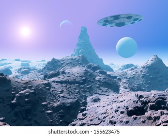 Distant World Computer Generated 3d Illustration Stock Illustration ...