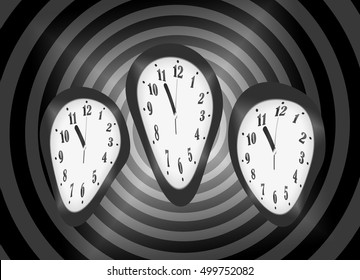 Distorted Photograph Surreal Watch Over Black Stock Photo (Edit Now ...