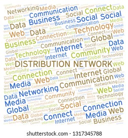 Distribution Network Word Cloud Stock Illustration 1317345788 ...