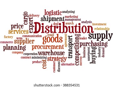 Distribution Word Cloud Concept On White Stock Illustration 388354531 ...