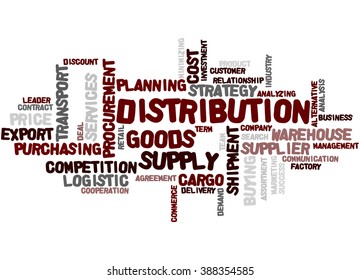 Distribution Word Cloud Concept On White Stock Illustration 388354585 ...