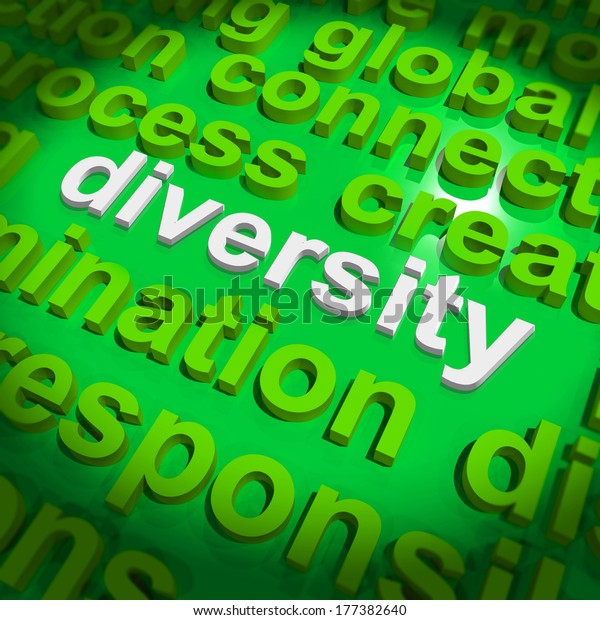Diversity Word Cloud Showing Multicultural Diverse Stock Illustration ...
