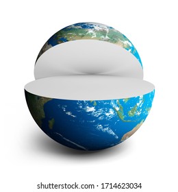 Divided Globe On Two Half Divided Stock Illustration 1714623058 ...