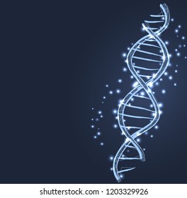 Dna Sequence Hand Wireframe Dna Molecules Stock Vector (Royalty Free ...