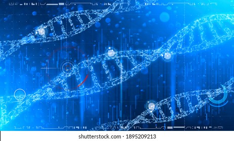 Dna Helix Computer Analysis Testing Genetic Stock Illustration ...