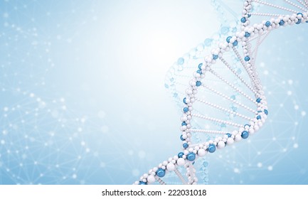 Dna Model On Blue Gradient Background Stock Illustration 222031018 ...