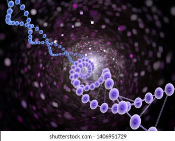 Dna Molecules Elementary Particles Microcosm Abstract Stock ...