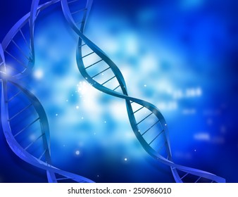 Dna Chains On Blue Background Medical Stock Illustration 684196471 ...