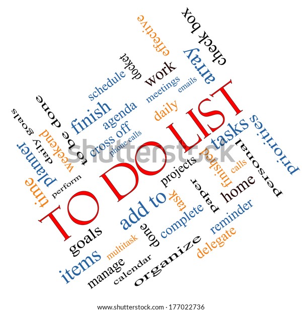 Do List Word Cloud Concept Angled Stock Illustration 177022736 ...