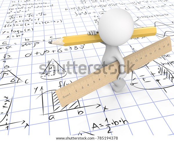 Do Math Dude 3d Character Carrying Stock Illustration 785194378 ...
