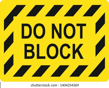 Do Not Block Rectangle Sign Stock Illustration 1404254369