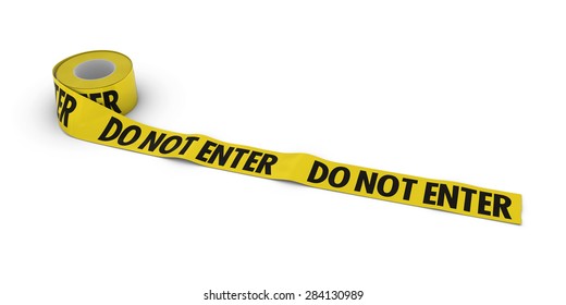 Caution Tape Roll Unrolled Across White Stock Illustration 284135465