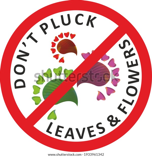 Do Not Pluck Flowers Useful Commercial Stock Illustration 1933961342 ...