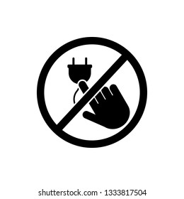 Do Not Touch Electric Plug Icon: ilustración de stock 1333817504 ...