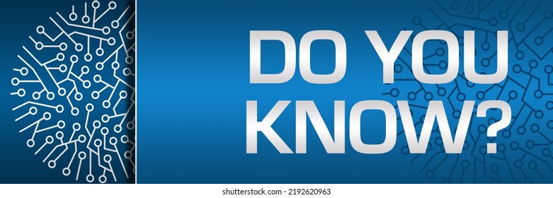 Do You Know Concept Image Text Stock Illustration 2192620963 | Shutterstock