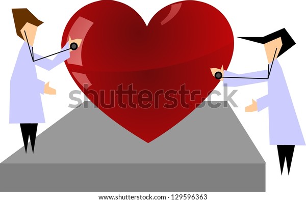 Doctor Checking Heart Heart Attack Stock Illustration 129596363