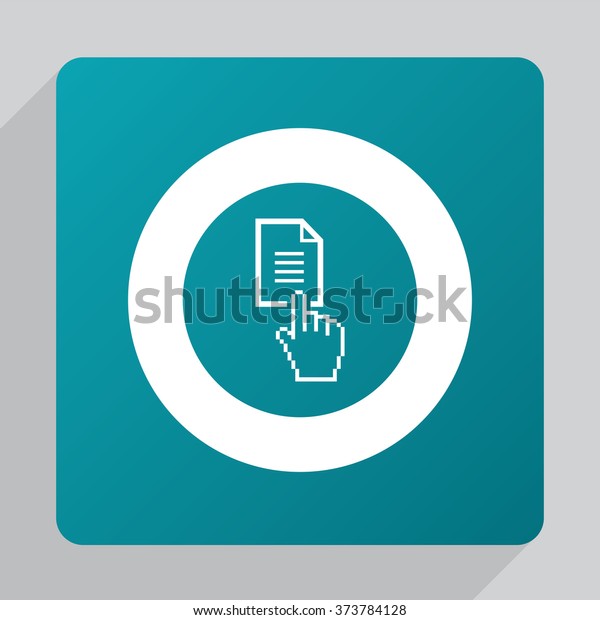 Document Button Icon On White Background Stock Illustration 373784128 ...